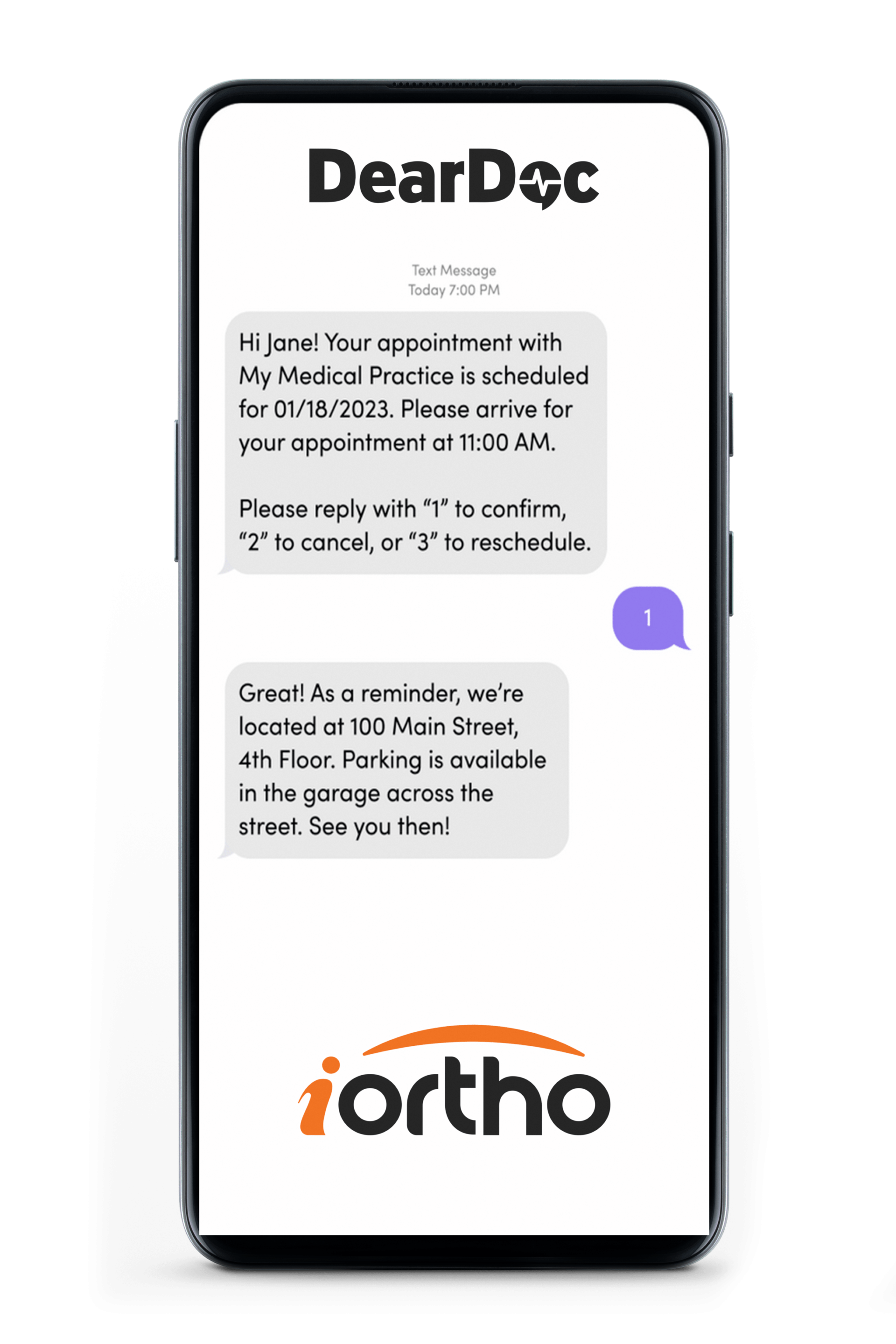 Text with Deardoc - iOrtho - The Orthopedic Institute